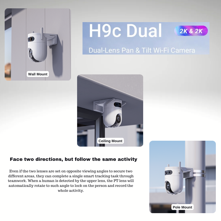 EZVIZ H9c 2K Dual-Lens Pan & Tilt Wi-Fi Camera - SecurityKing