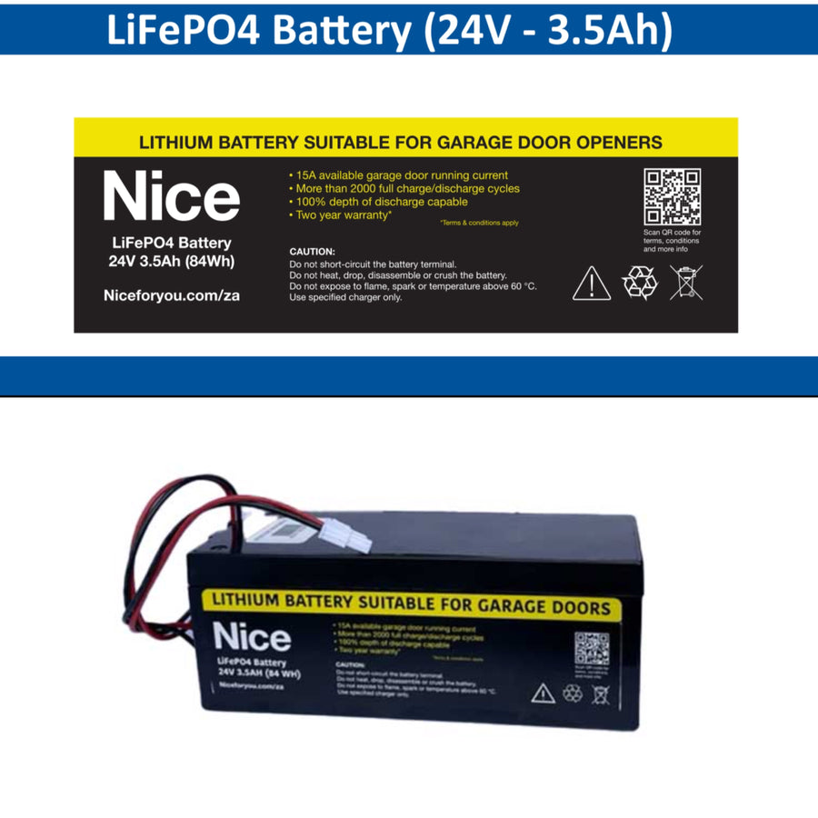 ET Nice 24V 3.5Ah Lithium Garage Door Battery - SecurityKing