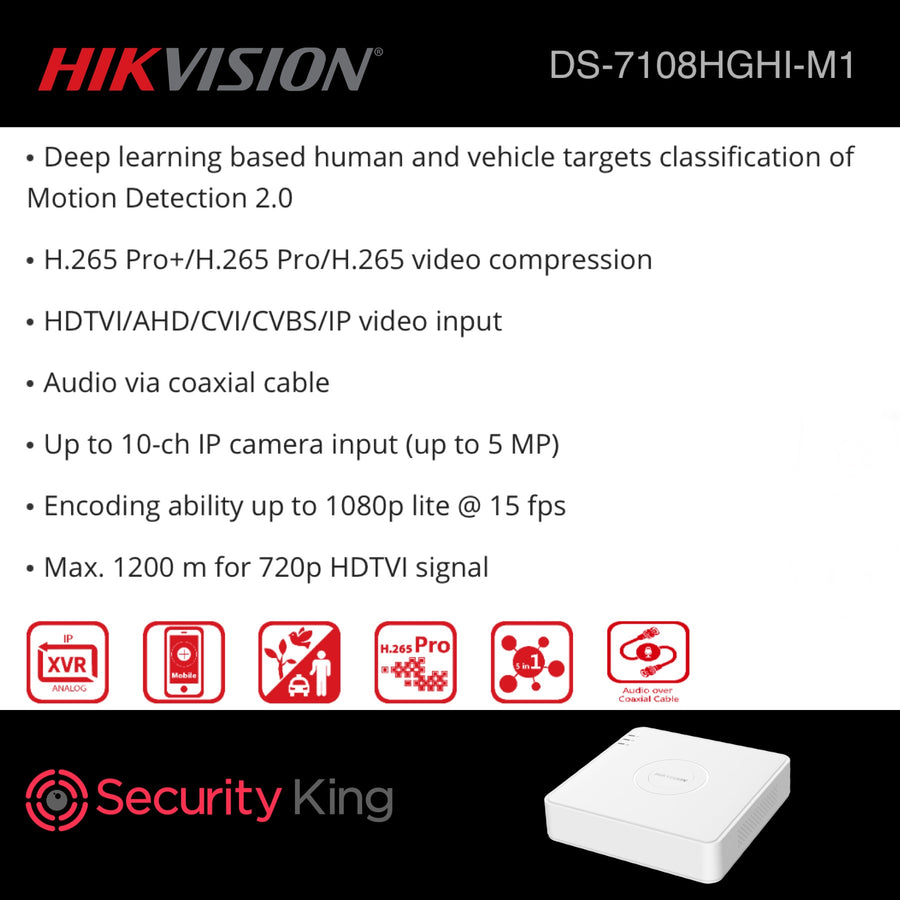 Hikvision 8 Channel 1080p ColorVu Smart Hybrid Complete Kit - SecurityKing