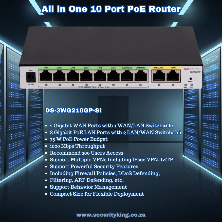 Hikvision All in One 10 Port PoE Router - SecurityKing