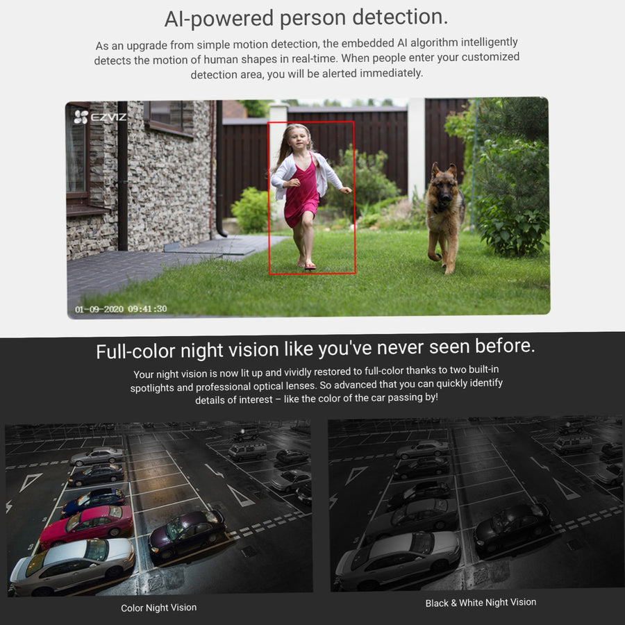 EZVIZ C3W Pro 4MP Color Outdoor WIFI Camera - SecurityKing