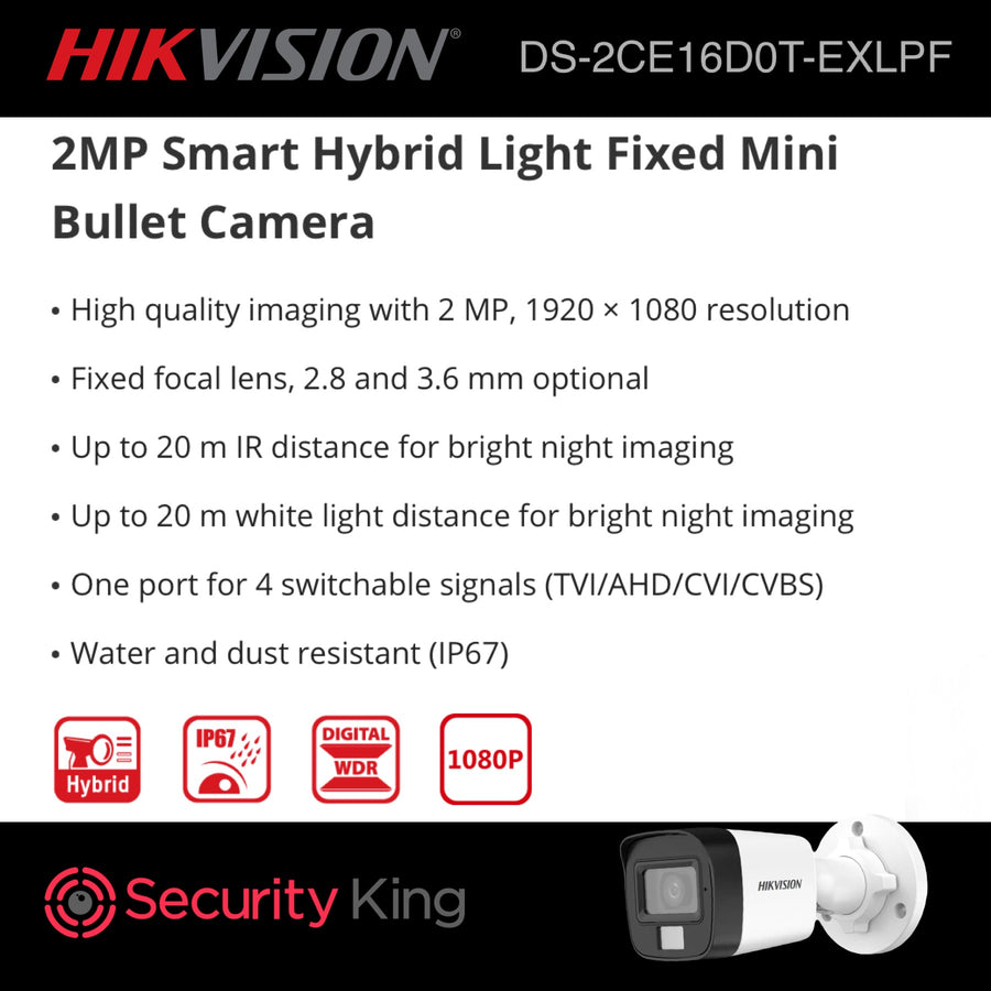 Hikvision 8 Channel eDVR 1TB Smart-Hybrid CCTV Kit - SecurityKing