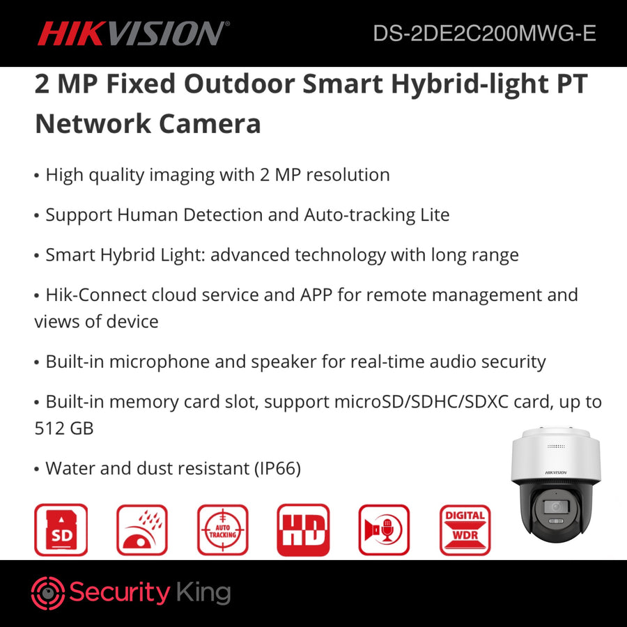 Hikvision 2MP Fixed Outdoor Smart Hybrid Light PT Network Camera ...