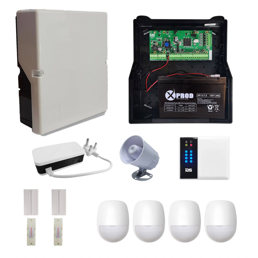 IDS 806 Wired Alarm Kit incl 4 Indoor PIR's - SecurityKing