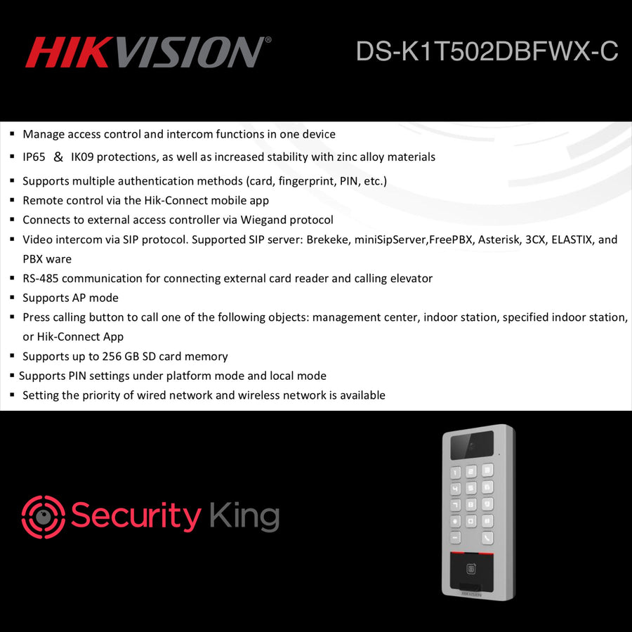 Hikvision Access Control Terminal - SecurityKing
