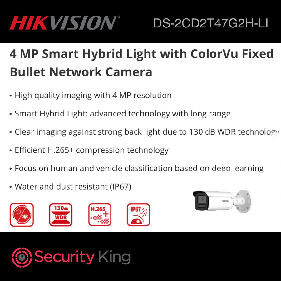 Hikvision 4MP Smart Hybrid ColorVu Bullet Network Camera - SecurityKing