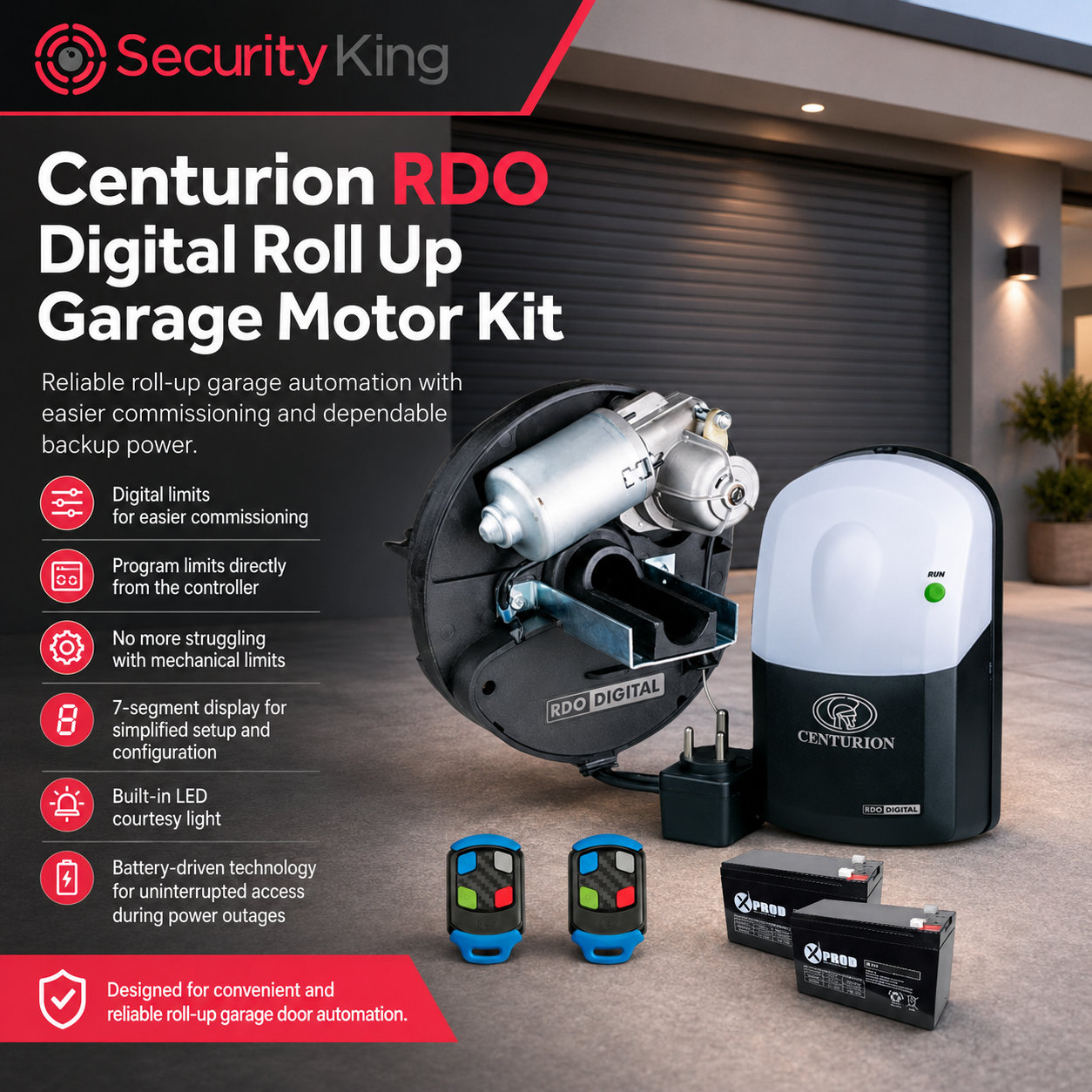 Centurion RDO Digital Roll Up Garage Motor Kit – SecurityKing