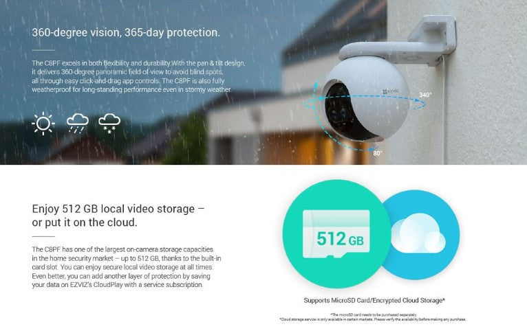 EZVIZ C8PF Dual Lens Pan/Tilt Wi-Fi Camera - SecurityKing