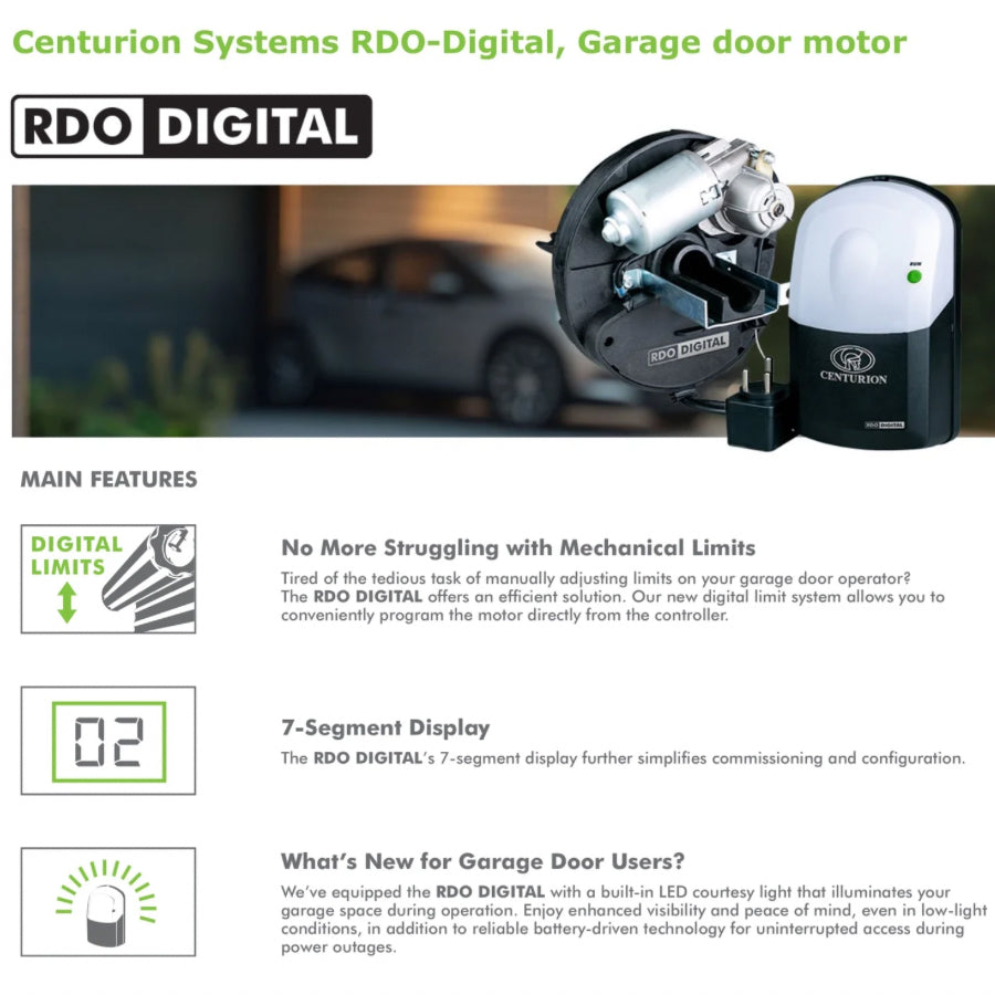 Centurion RDO Digital Roll Up Garage Motor Kit - SecurityKing