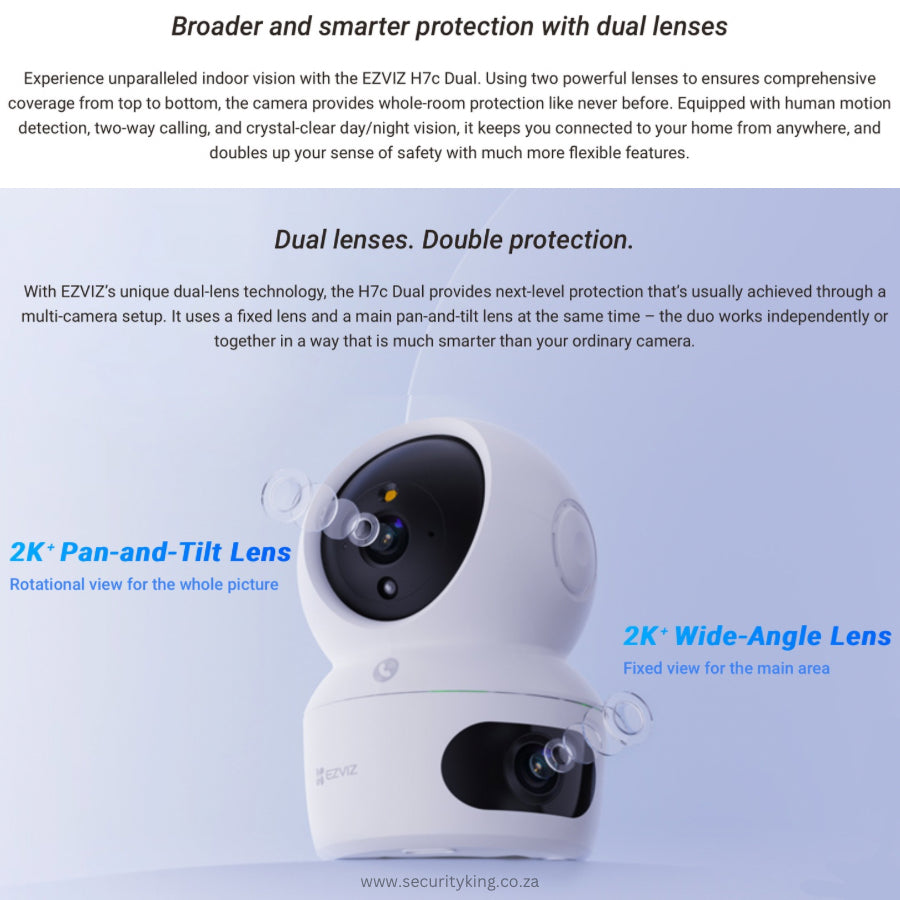 EZVIZ H7c 2K Dual-Lens Pan & Tilt Wi-Fi Camera - SecurityKing