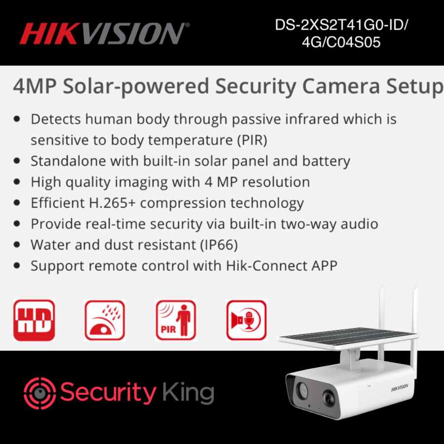 Hikvision 4MP Solar-Powered Security Camera – SecurityKing