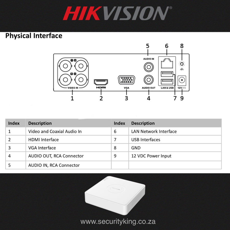 Hikvision 4 Channel 1080p H.265 DVR - SecurityKing
