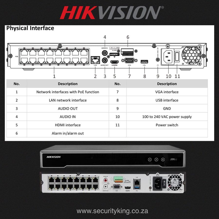 Hikvision 16ch 4K NVR with POE - SecurityKing