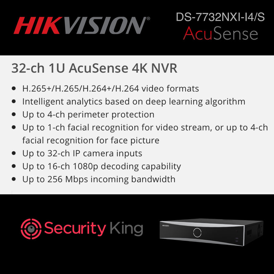 Hikvision 32ch POE AcuSense 4K NVR Pro Series - SecurityKing