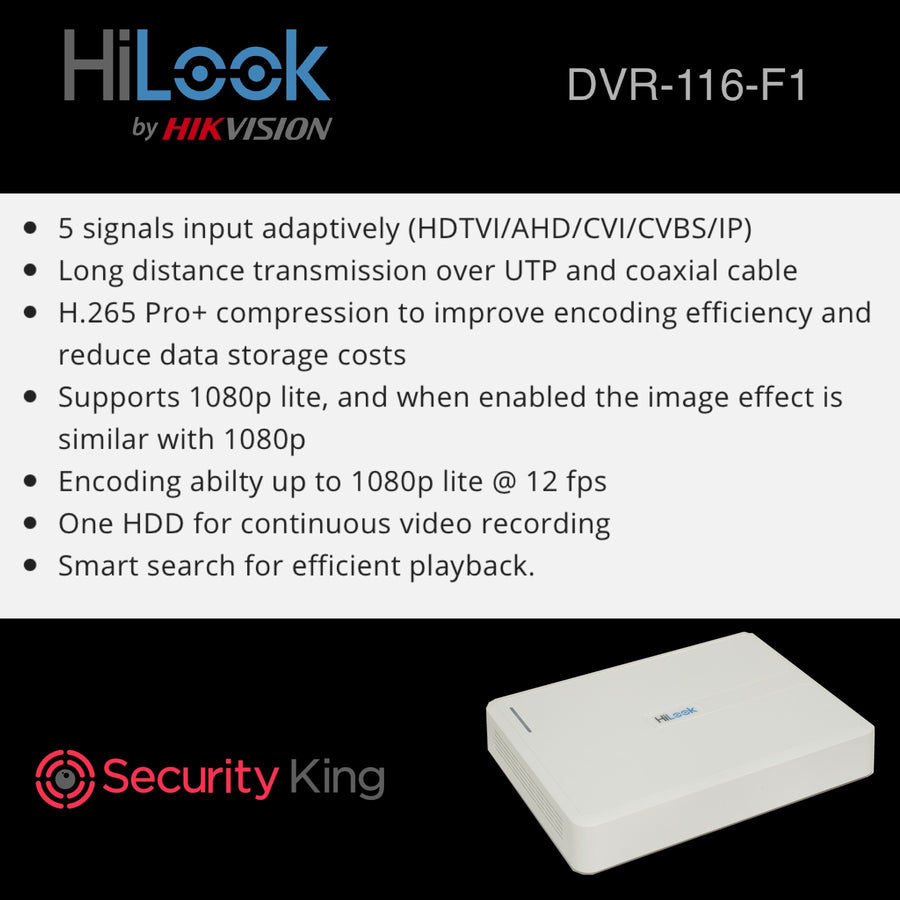 HiLook 16 Channel Turbo HD DVR - SecurityKing