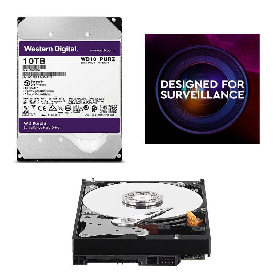 Western Digital 10TB WD Purple Surveillance Internal Hard Drive ...