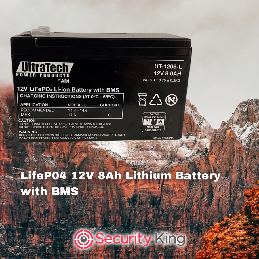UltraTech 12V 8Ah Lithium Battery - SecurityKing