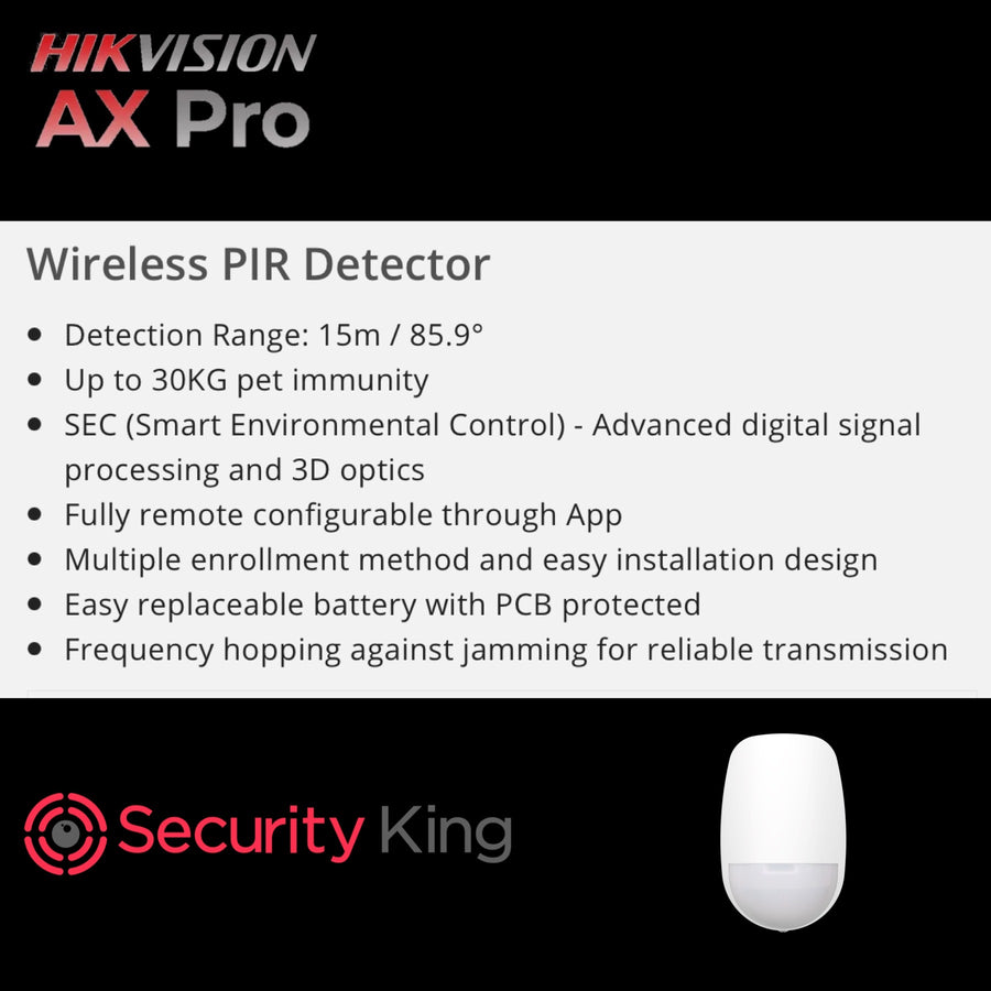 Hikvision AX PRO Wireless PIR Detector - SecurityKing