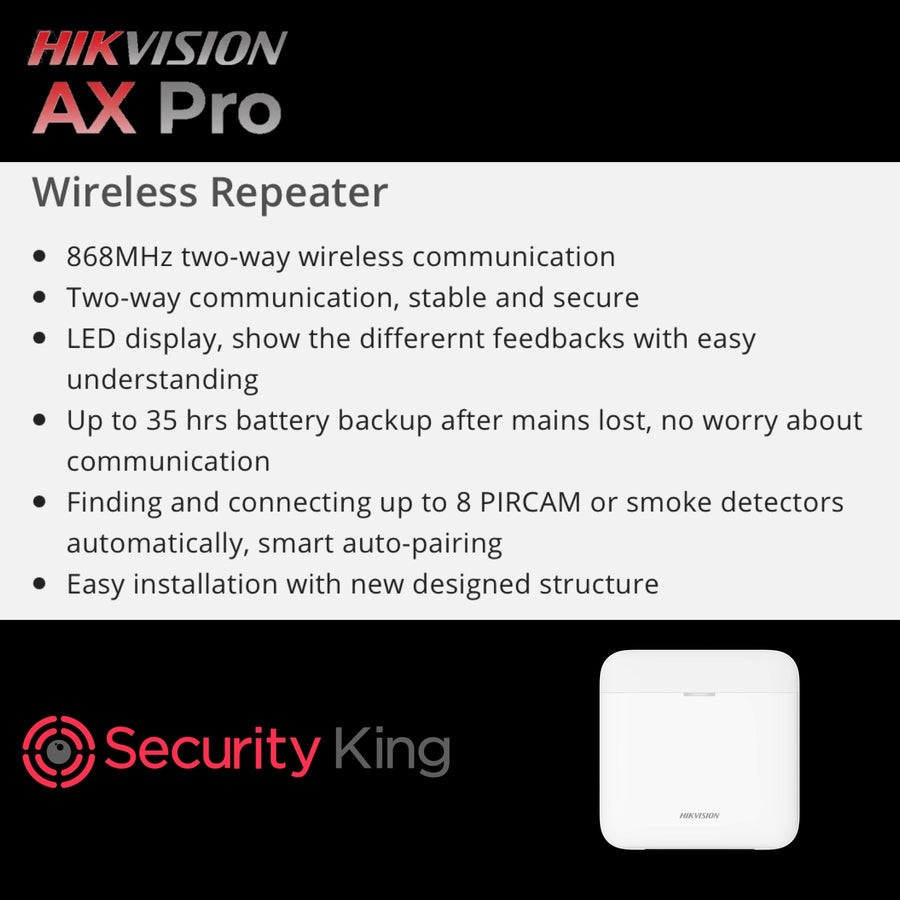 Hikvision AX PRO Wireless Repeater - SecurityKing
