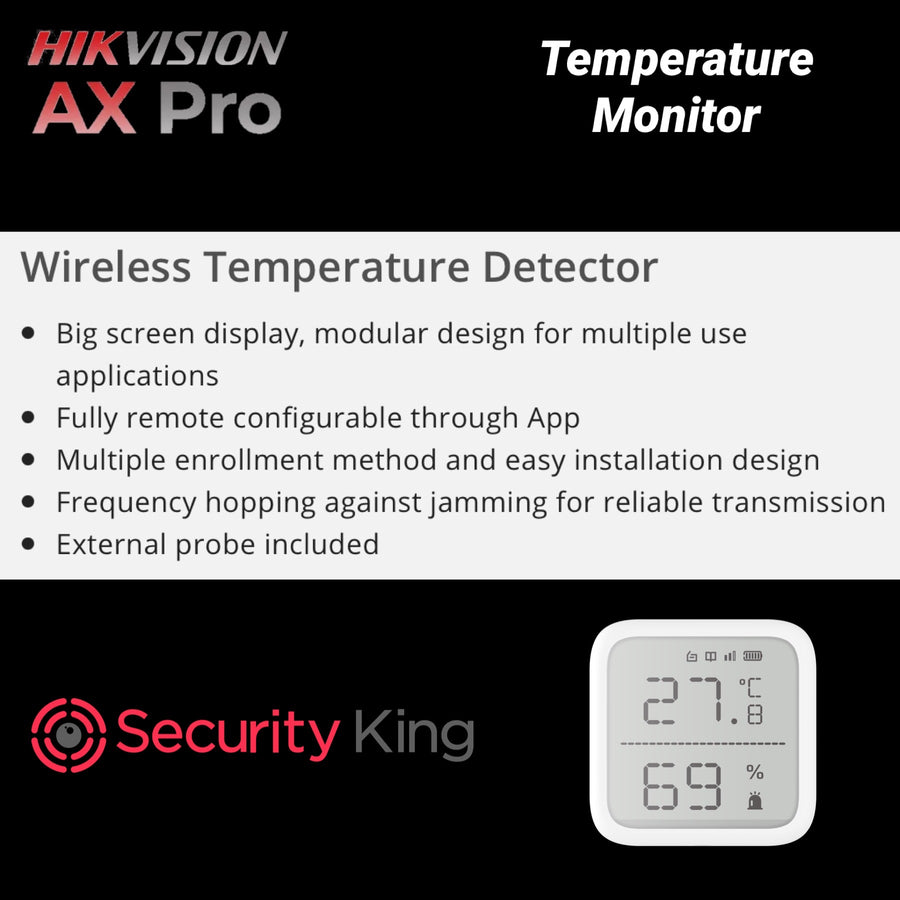 Hikvision AX PRO Wireless Temperature & Humidity Detector - SecurityKing