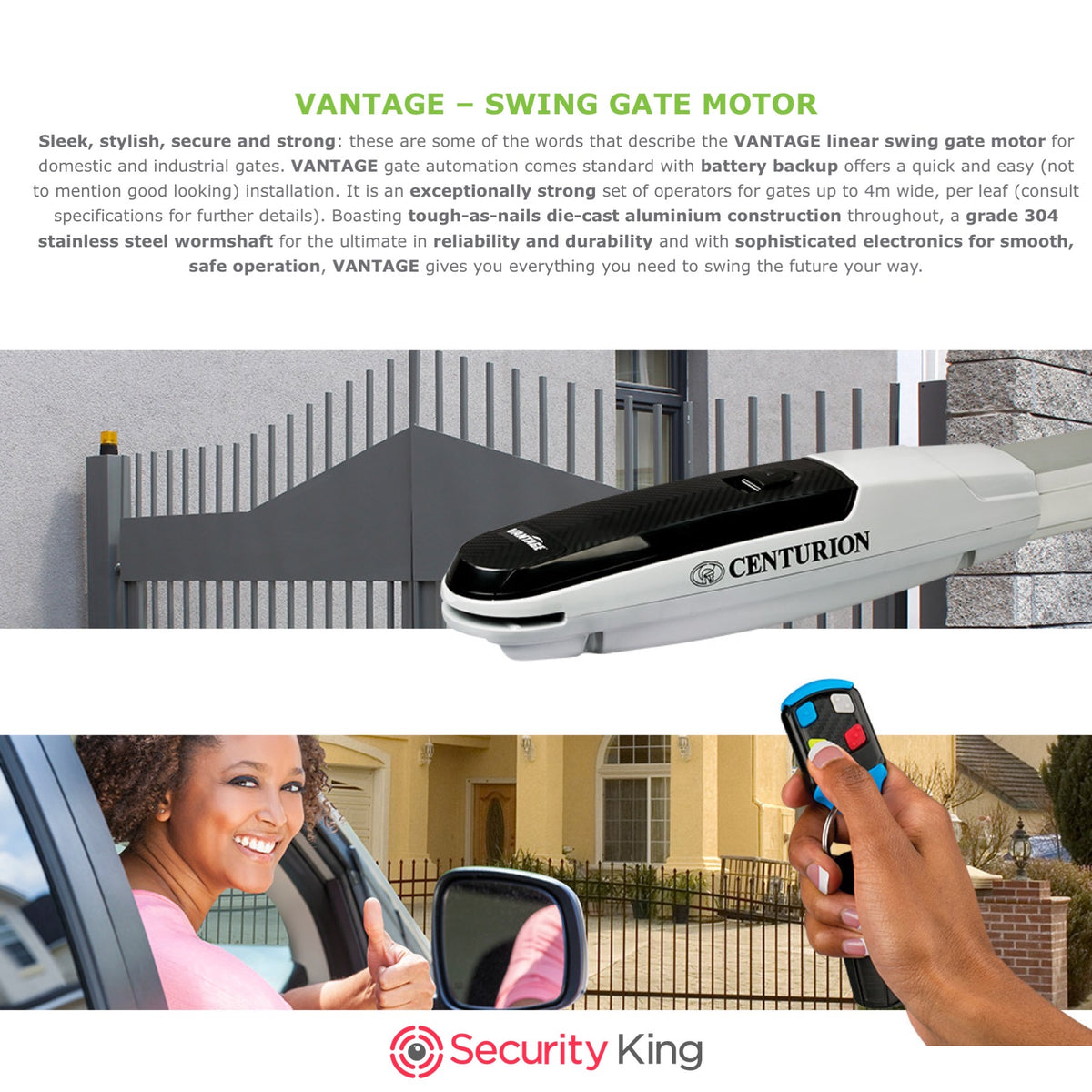 Centurion Vantage 500 Double Swing Gate MotorKit – SecurityKing