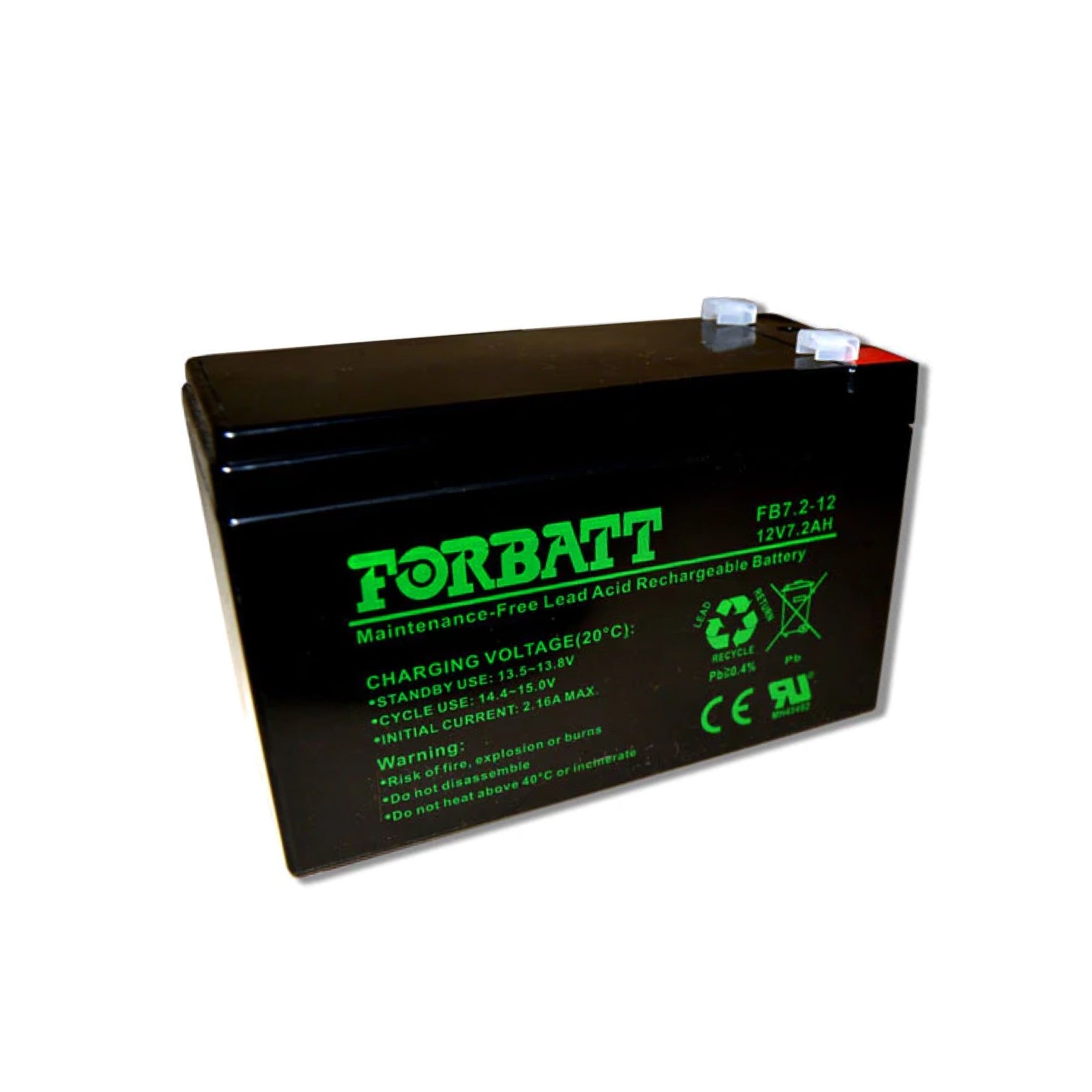 Forbatt Rechargeable Lead Acid Battery 7.2AH - SecurityKing