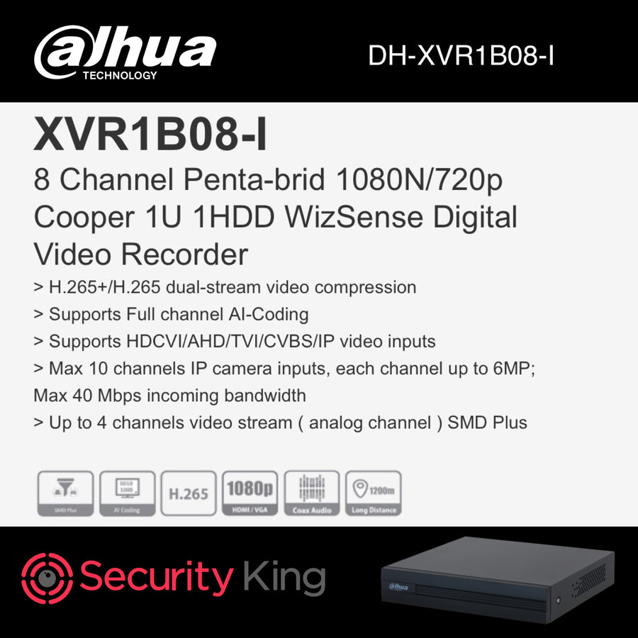 Dahua 8 Channel Penta-Brid Wizsense DVR - SecurityKing